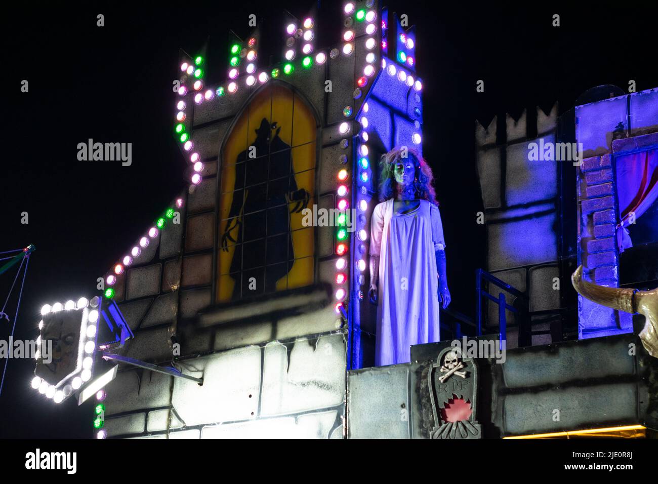 Ghost house or ghost castle amusement in popular fairs, scary and ...