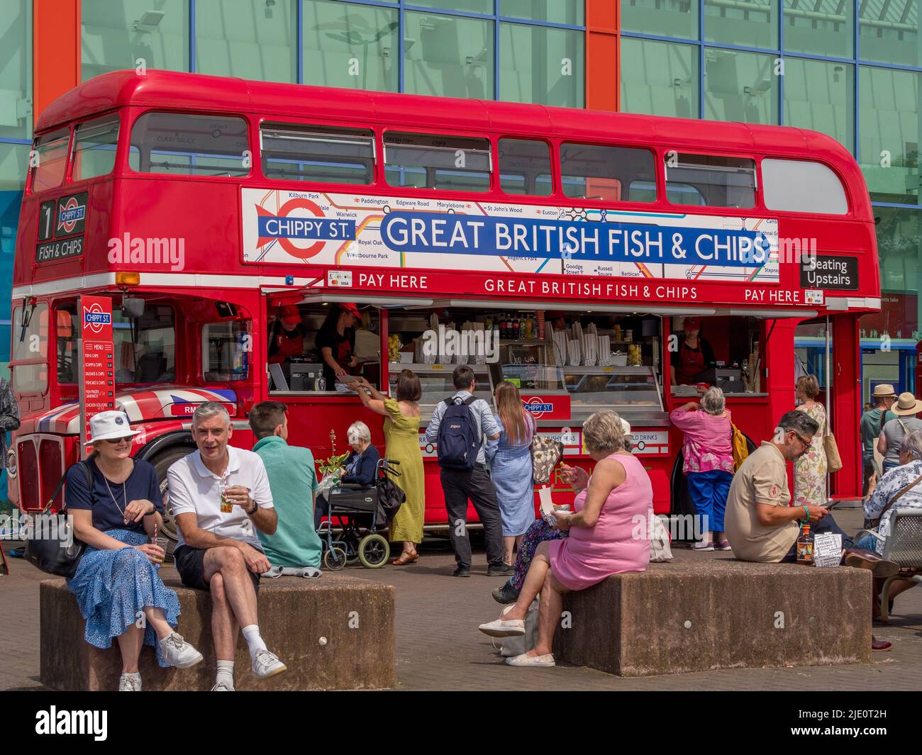 Vintage Routemaster bus repurposed as a fish and chips takeaway and ...