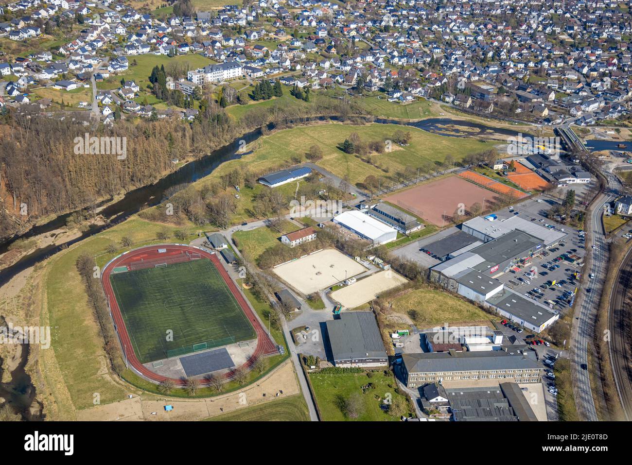 An aerial view the den football stadium hi-res stock photography and ...