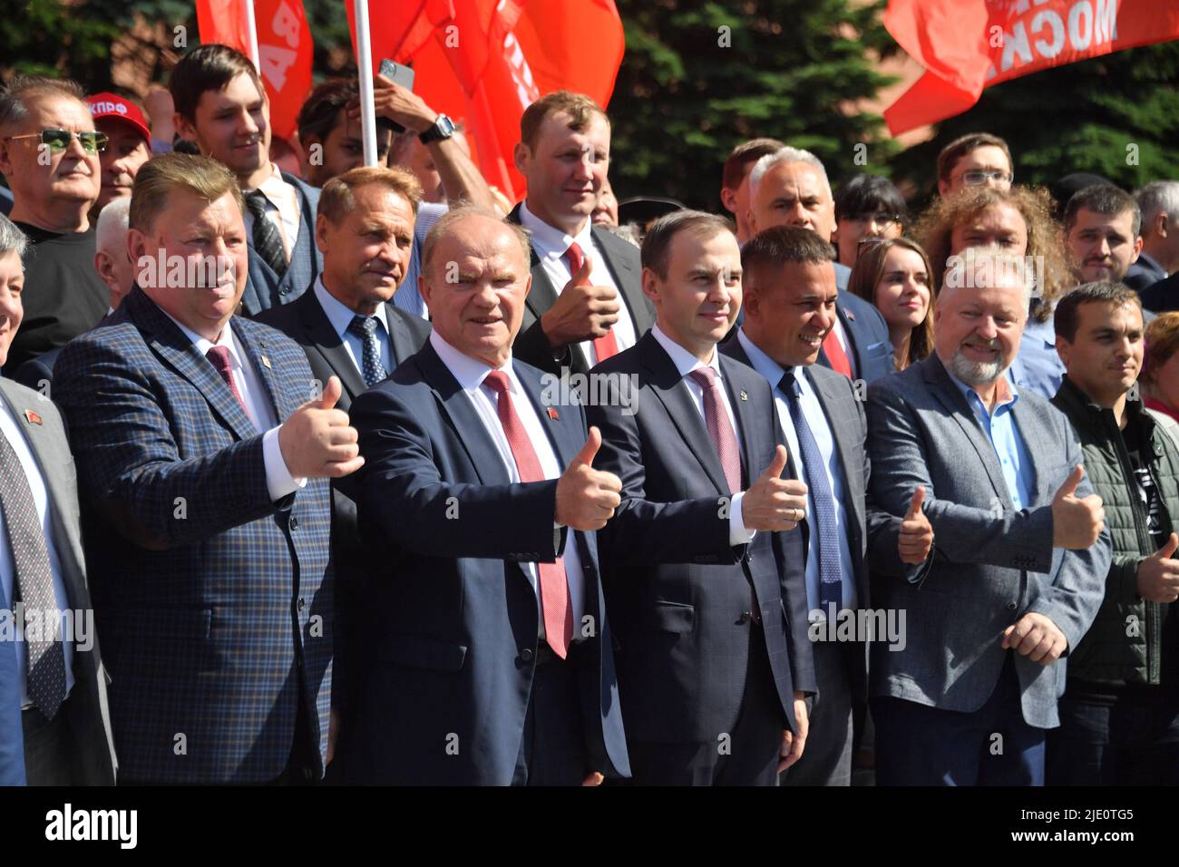 Moscow. (from left to right) the Member of CPRF faction Vladimir Kashin ...