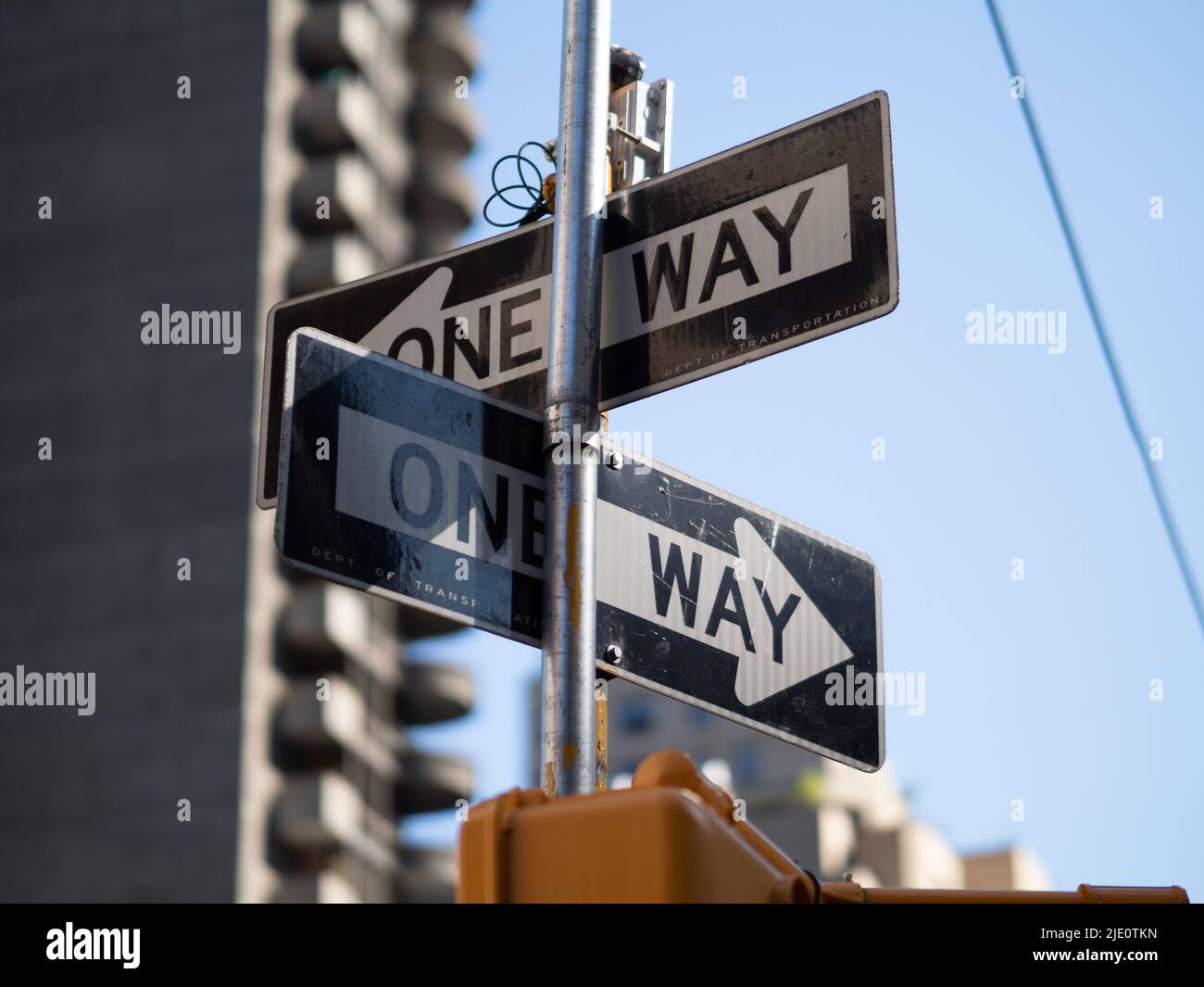 A one way traffic sign in New York Stock Photo - Alamy