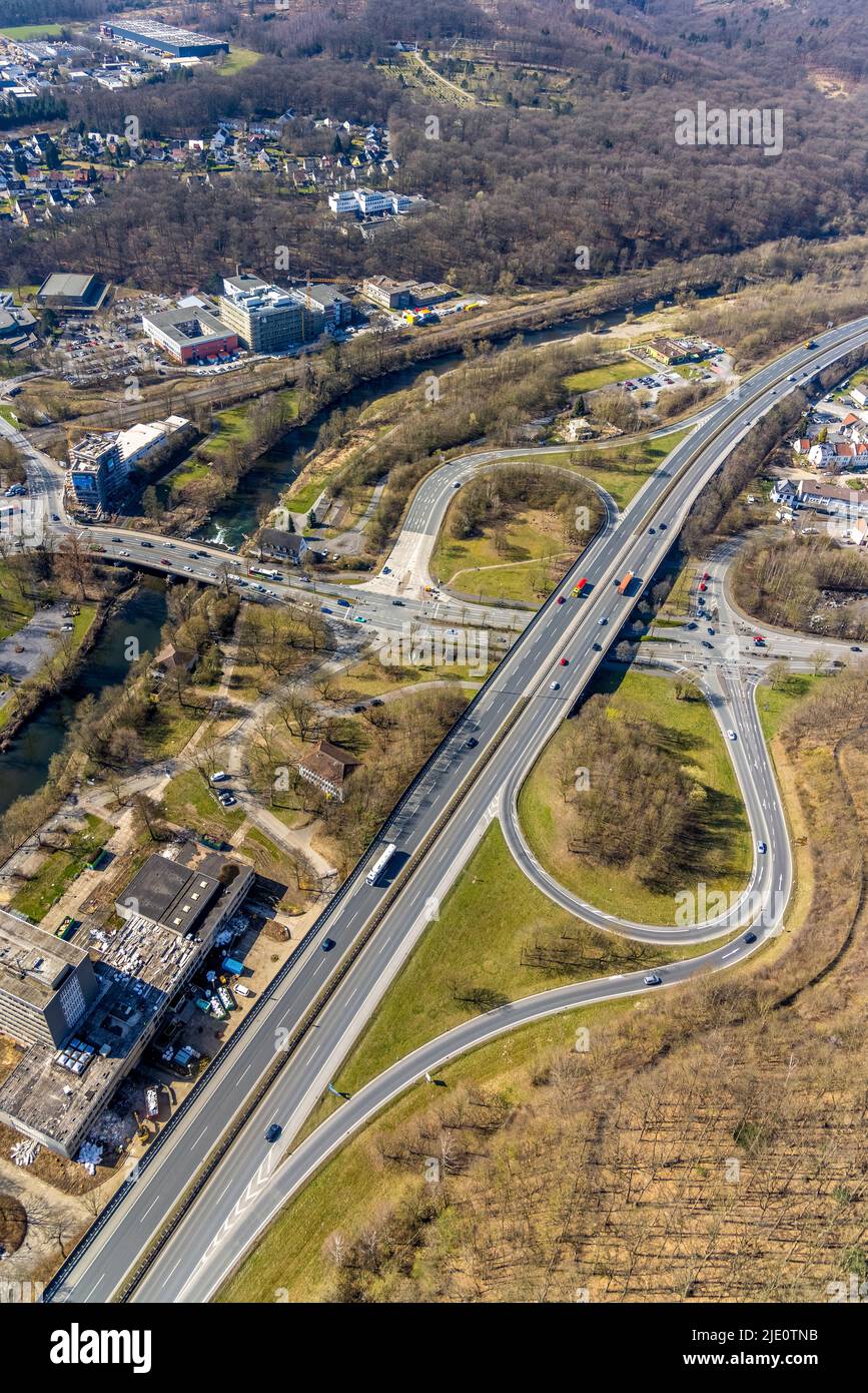 Autobahn abfahrt neheim sud am rathaus in neheim hi-res stock ...