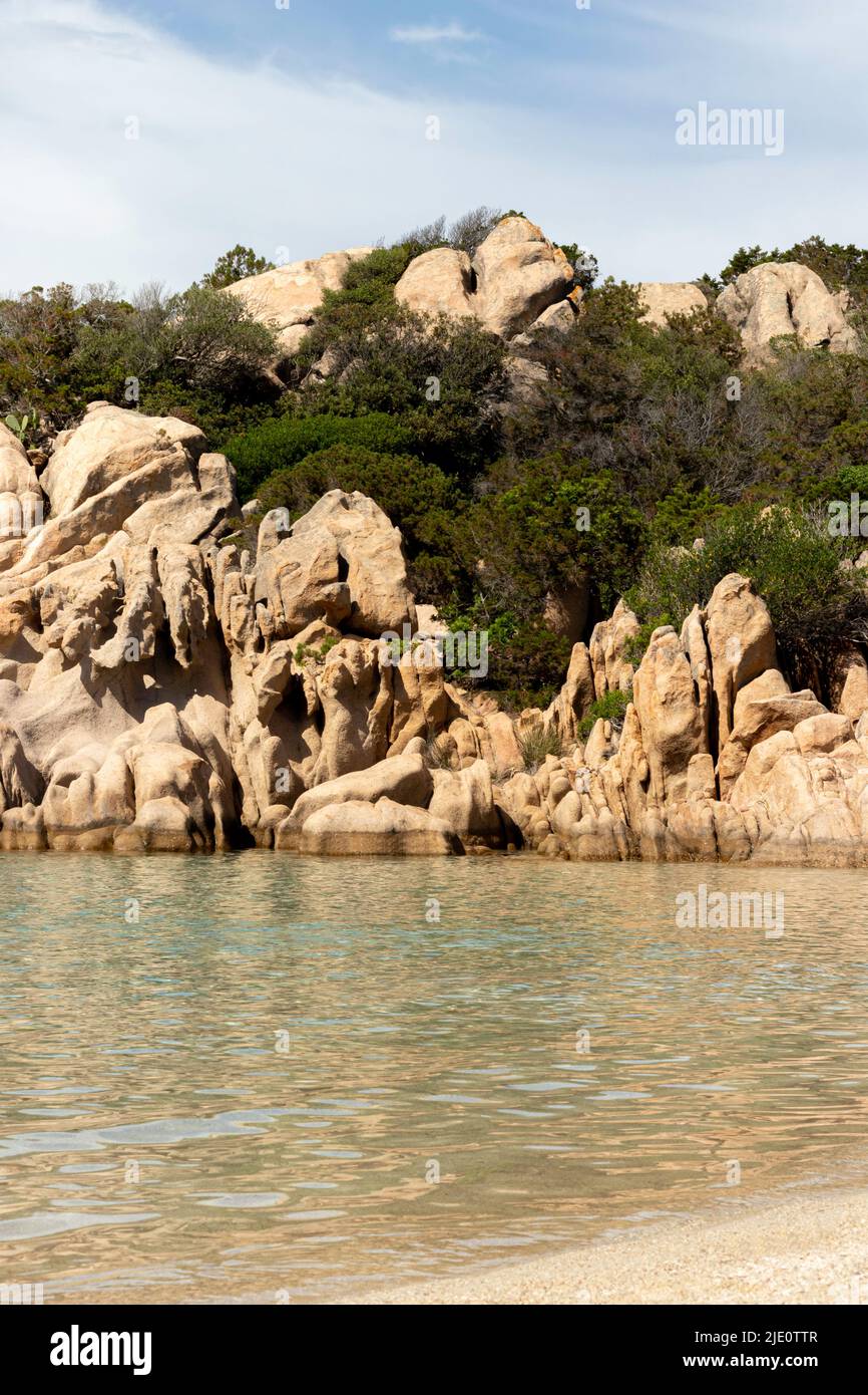 Vertical view of stones at the beach in the costal landscape of ...
