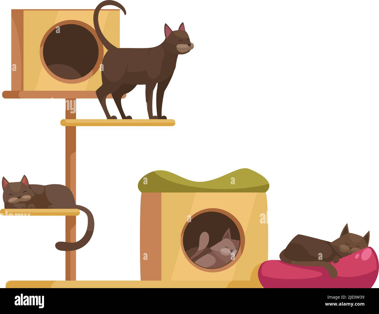 Cat on platform Stock Vector Images - Alamy