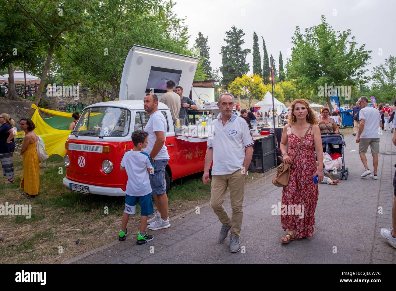 A vintage volkswagen van t2 beer truck on a festival Stock Photo - Alamy