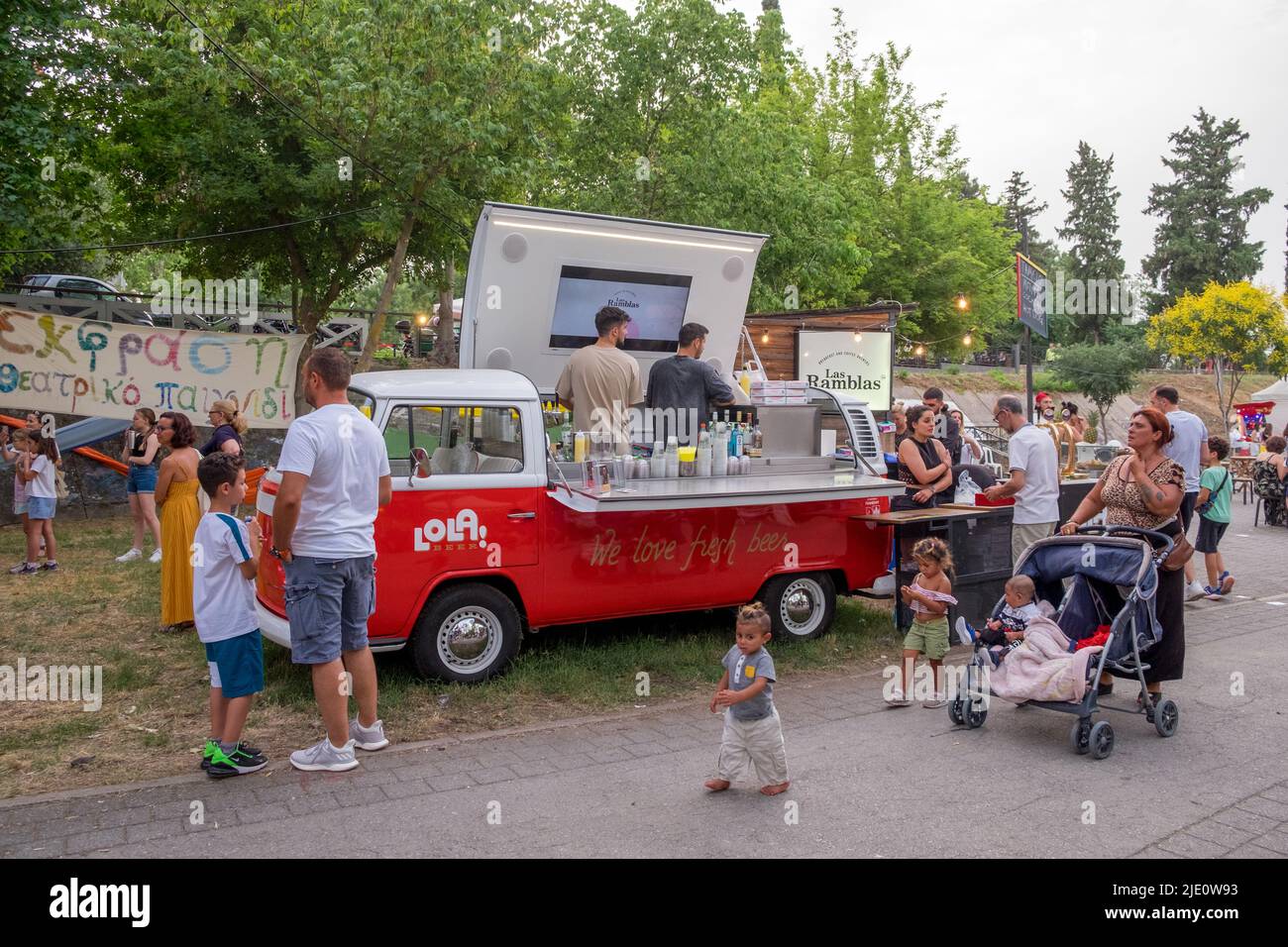 A vintage volkswagen van t2 beer truck on a festival Stock Photo - Alamy