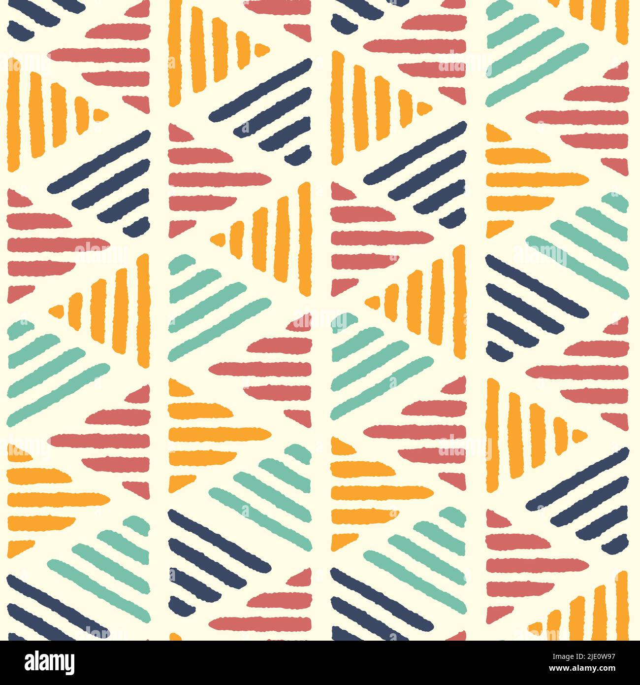 Fun hand drawn abstract seamless pattern, simple geometric background ...