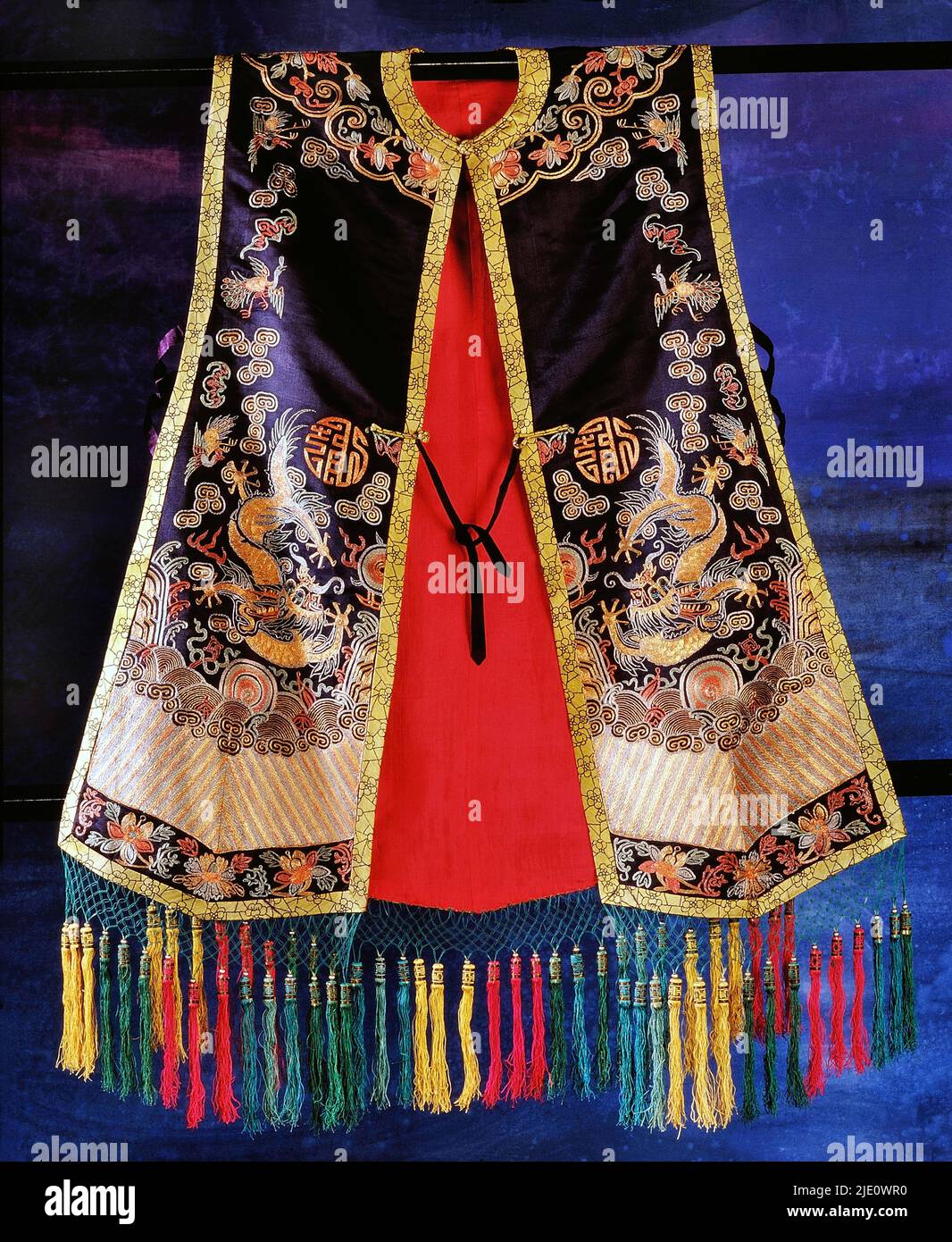 Ancient Chinese clothes, jacket with fringes and embroidery, Qing ...