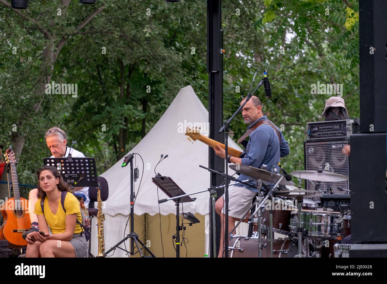 Music band doing the last rehearsal before the consert Stock Photo - Alamy