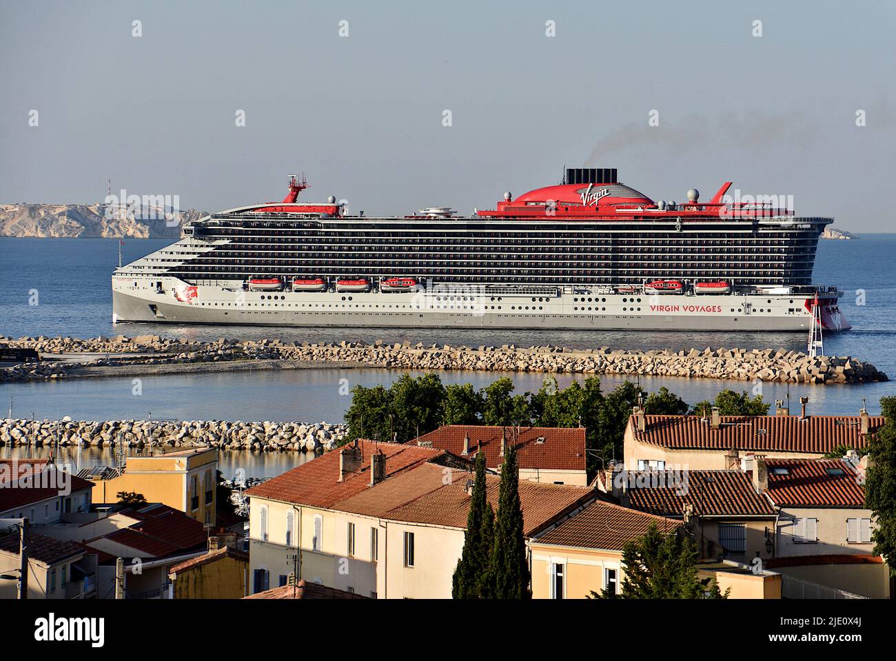 General view of the Valiant Lady arriving in PACA, Marseille. The ...