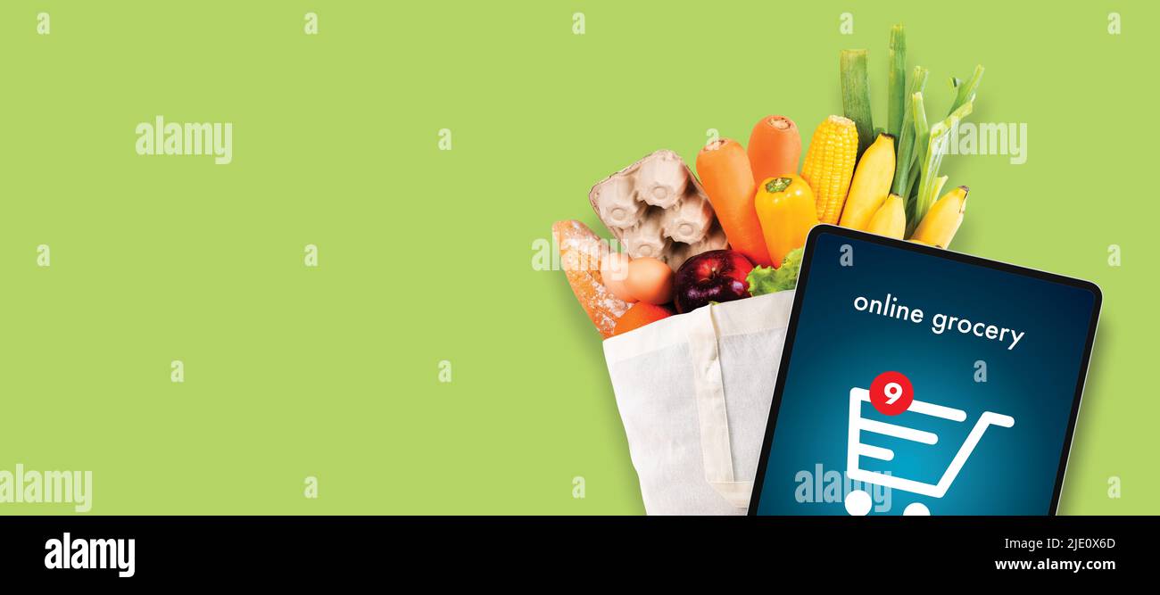 ordering grocery online shopping purchase healthy food shopping ...