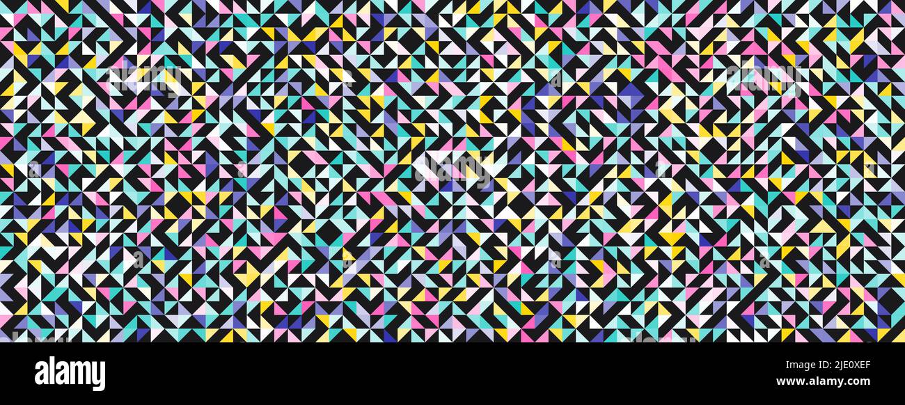 Triangles colorful pattern. Abstract geometric grunge texture in dark ...