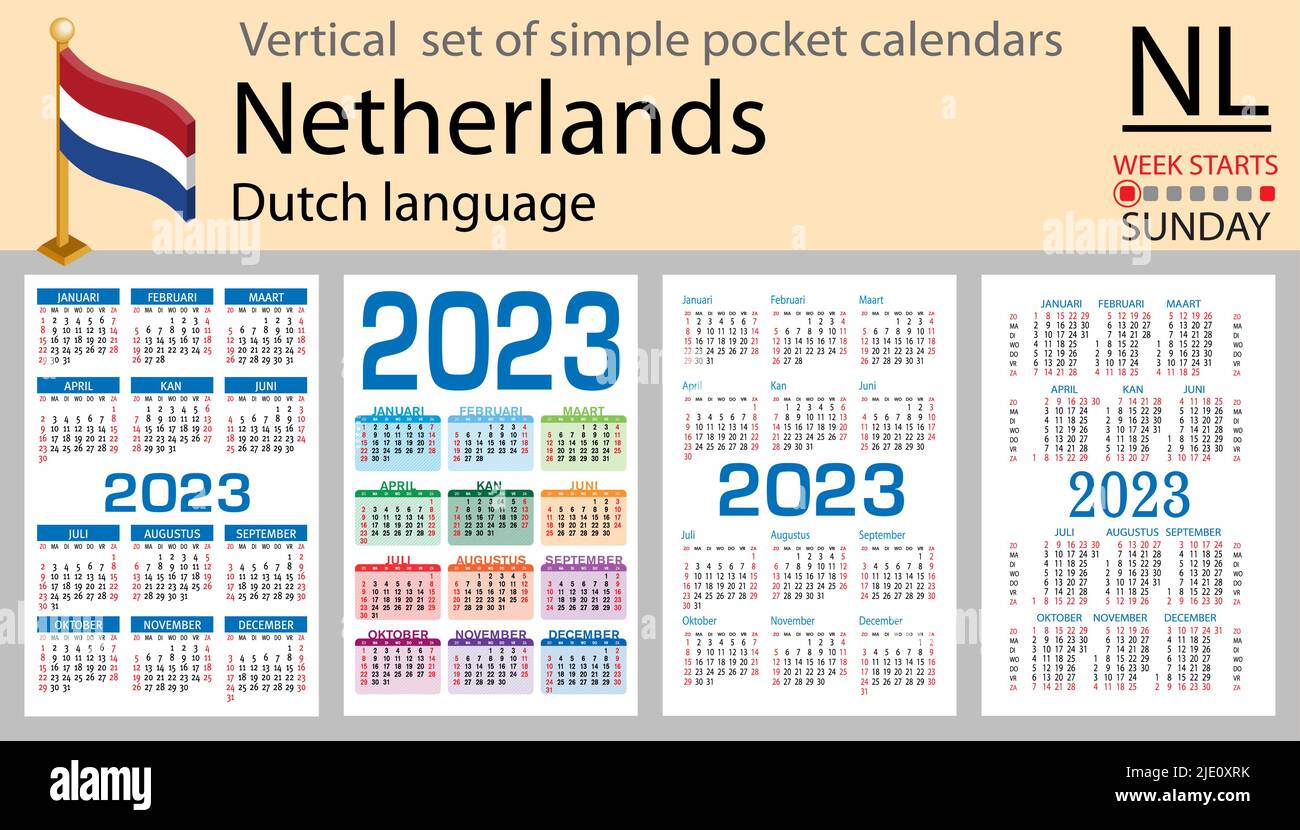 Dutch vertical pocket calendar for 2023 (two thousand twenty three ...