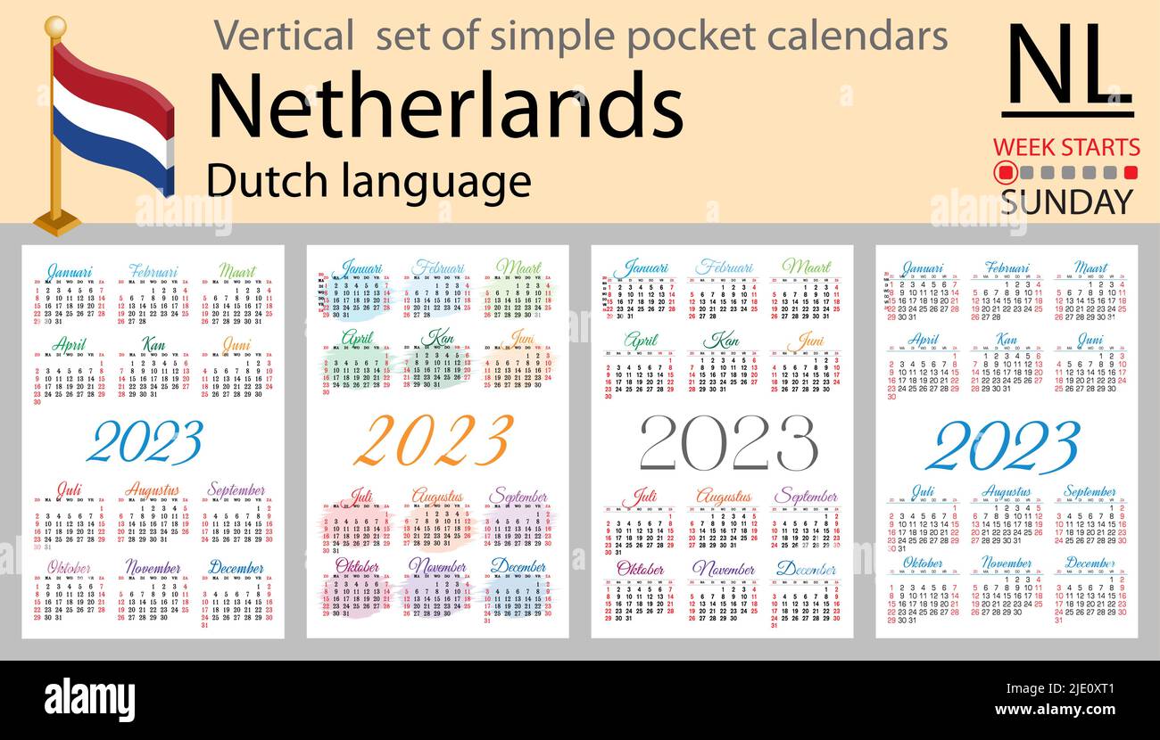 Dutch vertical pocket calendar for 2023 (two thousand twenty three ...
