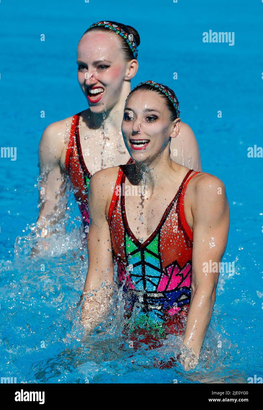 Budapest, Hungary, 19th June 2022. Mariene Bojer and Michelle Zimmer of ...