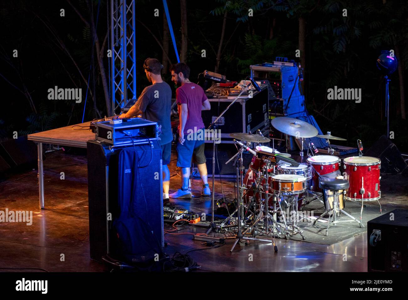 Music band doing the last rehearsal before the consert Stock Photo - Alamy