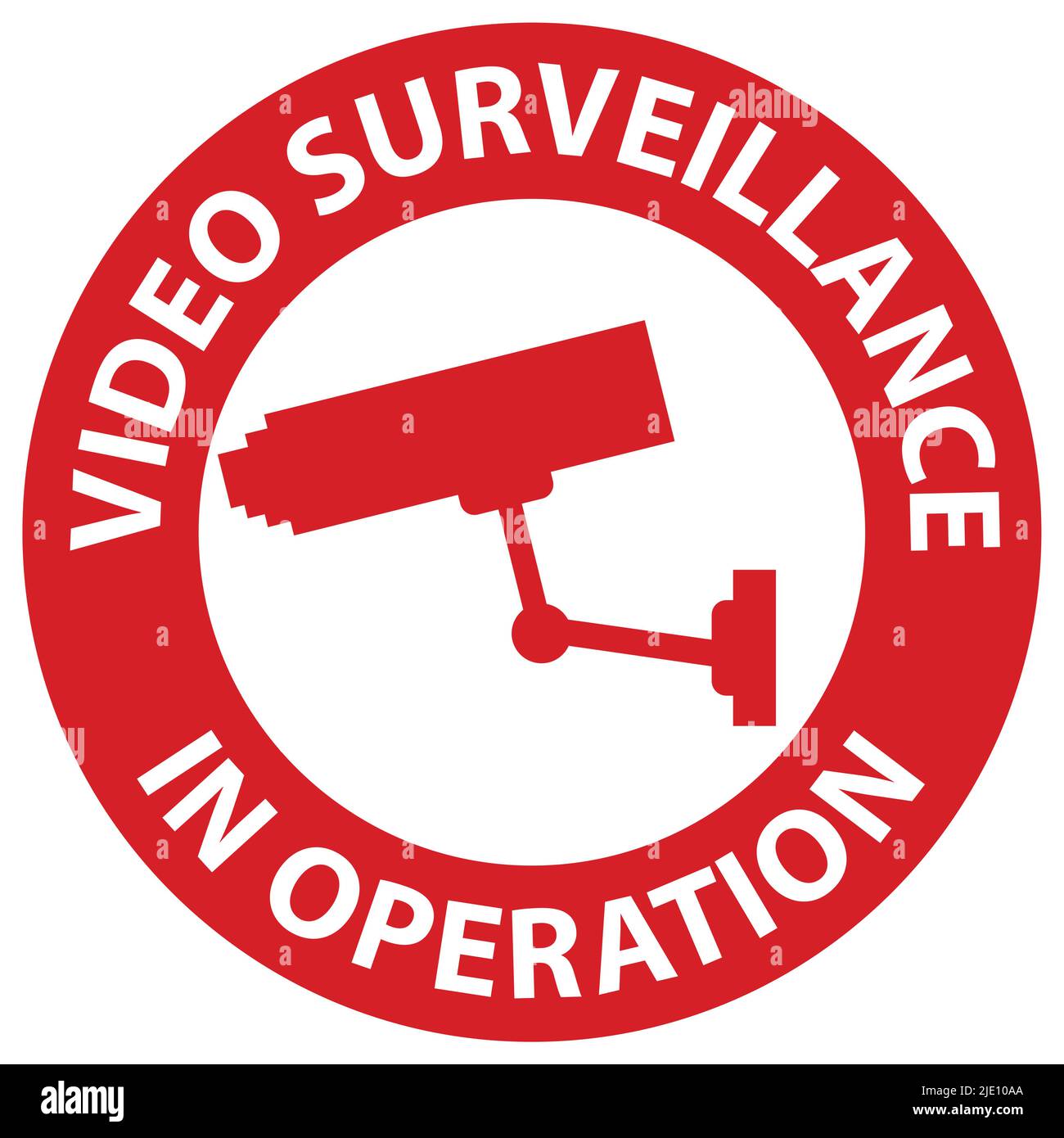 Danger Video Surveillance In Operation Sign White Background Stock ...