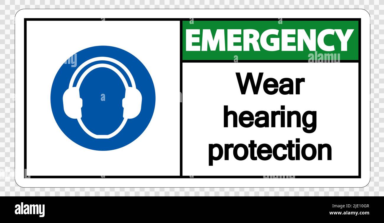 Emergency Wear hearing protection on transparent background,vector ...