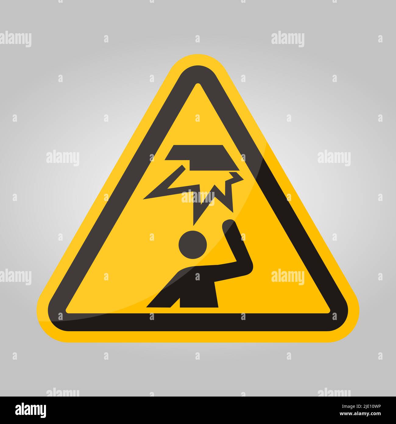 Beware Overhead Obstacles Symbol Isolate On White Background,Vector ...