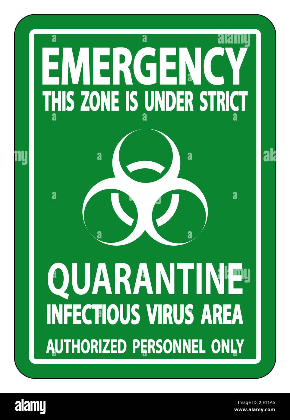 Emergency Quarantine Infectious Virus Area Sign Isolate On White ...