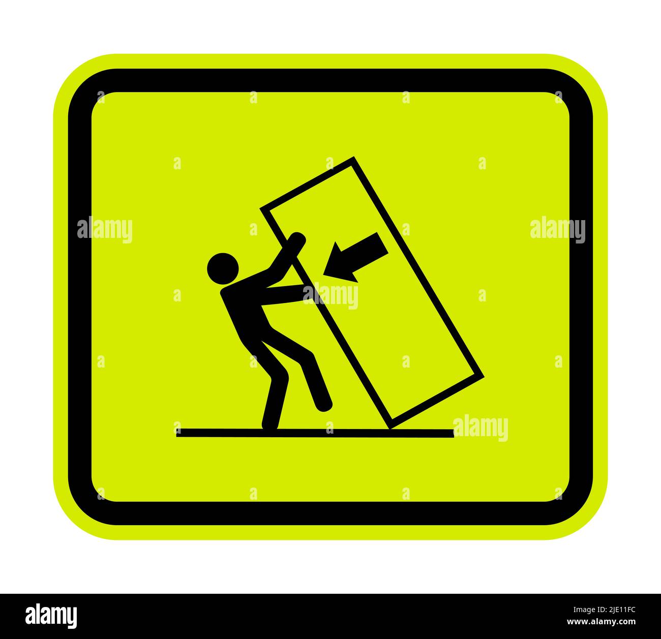 Body Crush Tip over Hazard Symbol Sign Isolate On White Background ...