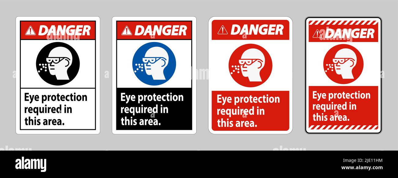 Warning Sign Eye Protection Required In This Area Stock Vector Image ...