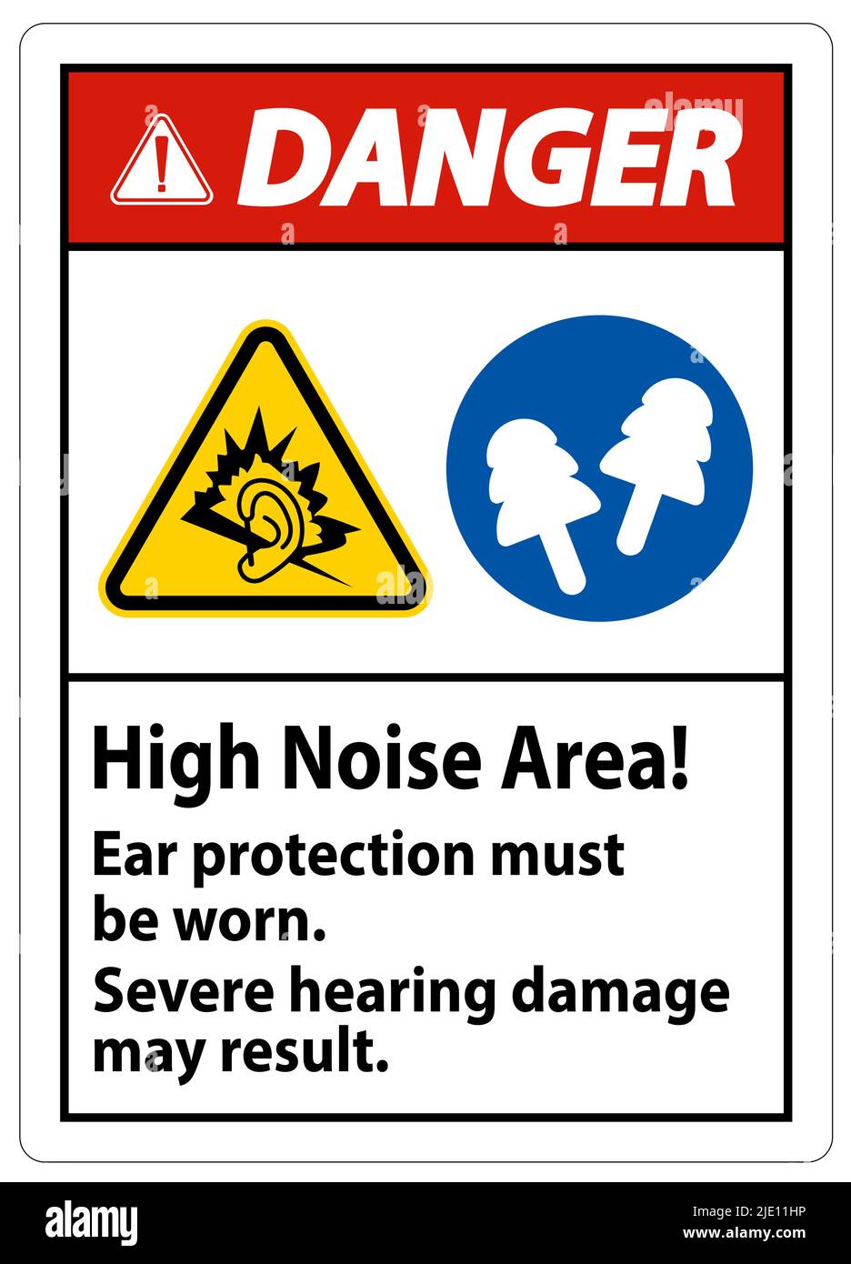 Warning Sign High Noise Area Ear Protection Must Be Worn, Severe ...