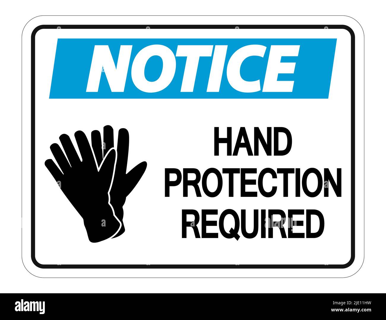 Notice Hand Protection Required Wall Sign on white background,vector ...