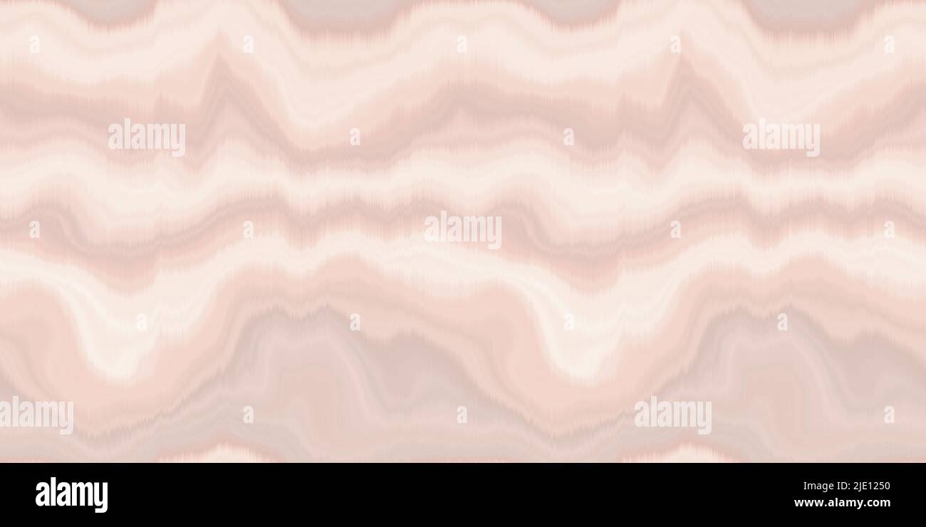 Soft wavy tie dye stripe seamless border pattern. Pink white organic ...