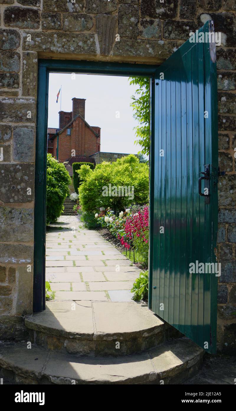 Open door in the garden of Chartwell country house and residence of ...