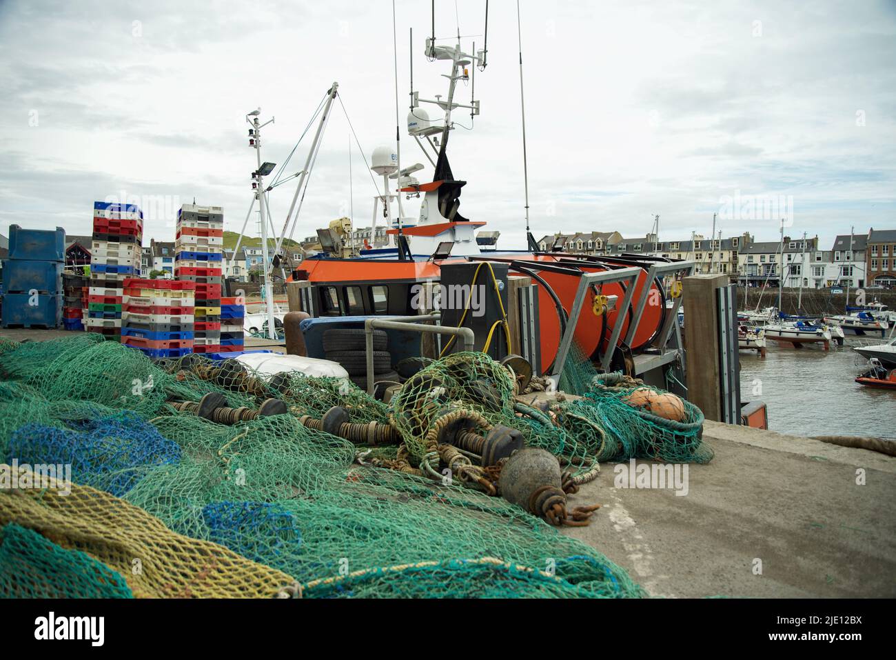 Trawler fishing boat dockside in Ilfracombe Devon, UK 2022 Stock Photo ...