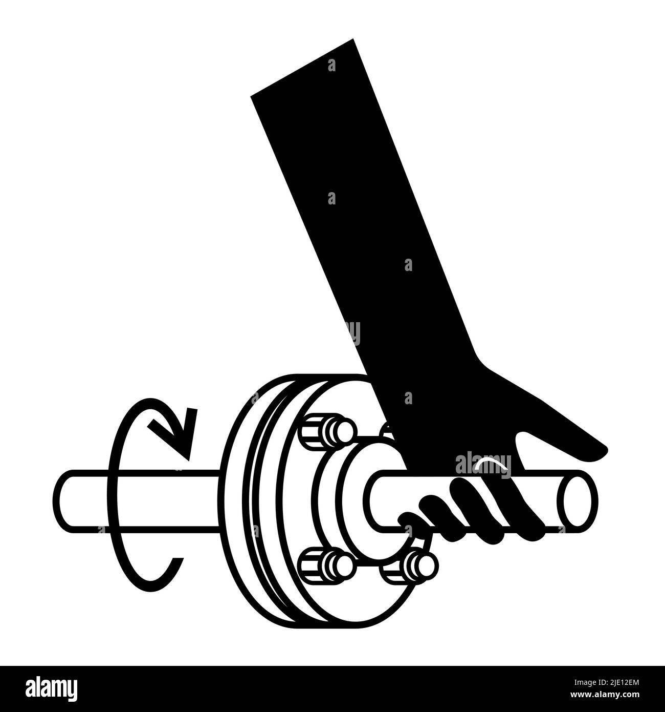 Entanglement Of Hand Rotating Shaft Symbol Sign Isolate On White ...
