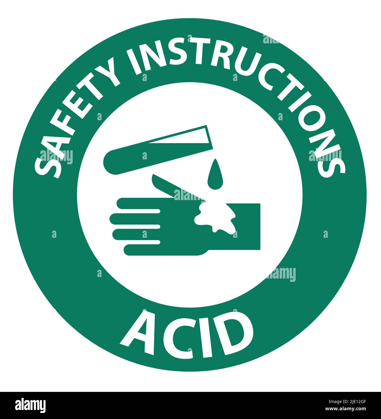 Label Acid Safety instructions Sign On White Background Stock Vector ...
