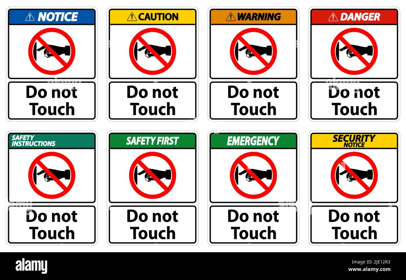 do not touch sign label on transparent background Stock Vector Image ...