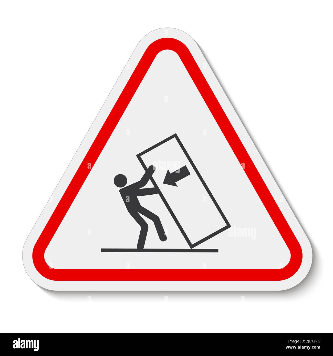 Body Crush Tip over Hazard Symbol Sign Isolate On White Background ...