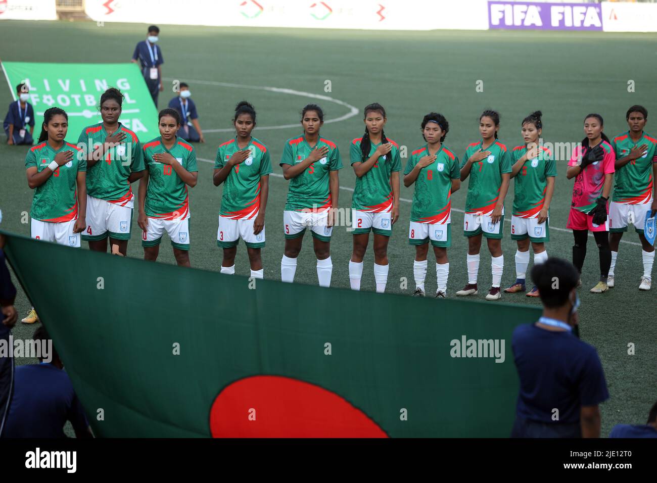 Bangaldesh National Women Football Team during group photo session ...