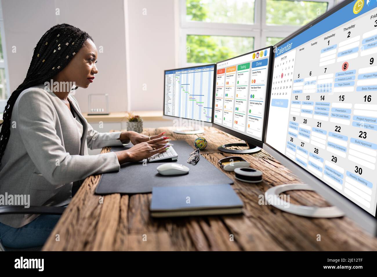 Business Schedule Calendar And Agenda Gantt Report Stock Photo - Alamy