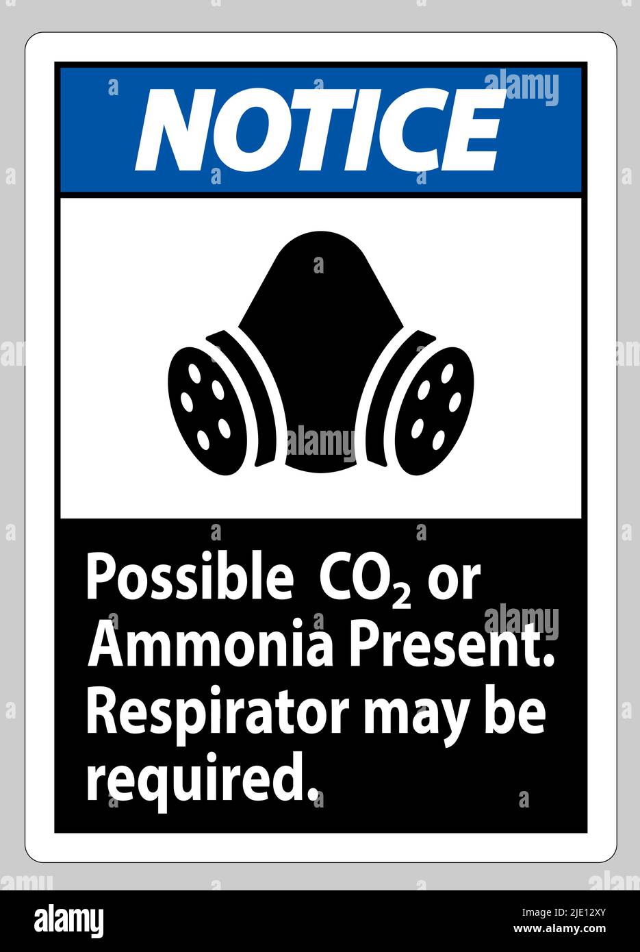Security notice ppe sign possible co2 or ammonia present hi-res stock ...