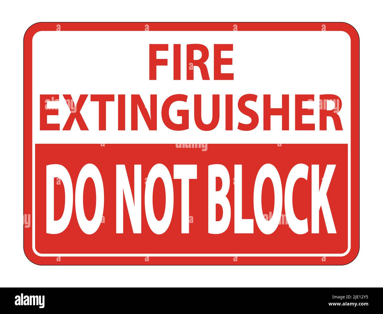 Fire Extinguisher Do Not Block sign on white background,Vector ...