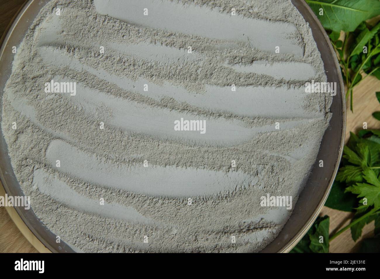 Mask clay powder spa texture for face and body. Selective focus. Nature ...