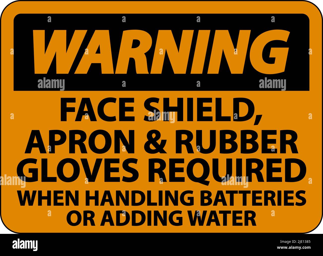 Warning When Handling Batteries Sign On White Background Stock Vector ...