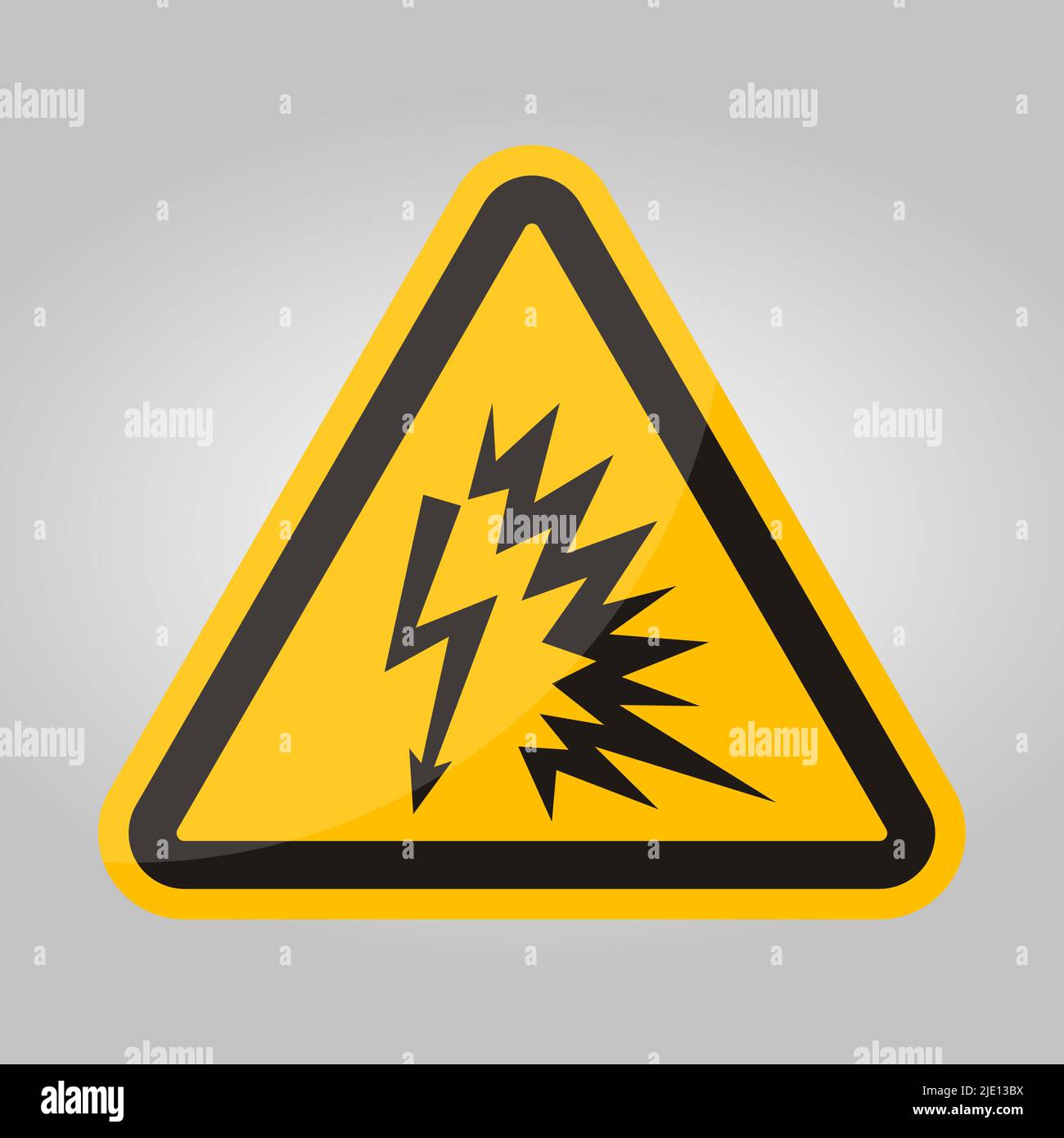 Warning Sign Arc Flash Symbol on white background Stock Vector Image ...