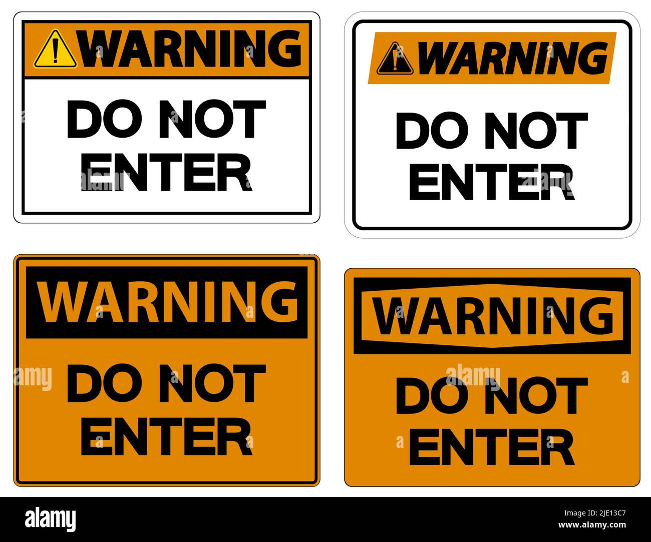 Warning Do Not Enter Symbol On White Background Stock Vector Image ...