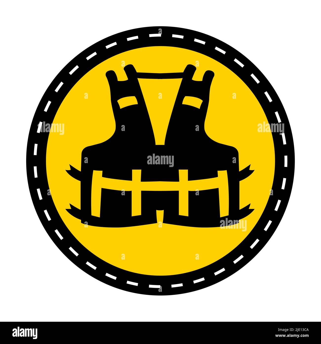 PPE Icon.Wearing a life jacket for safety Symbol Sign Isolate On White ...
