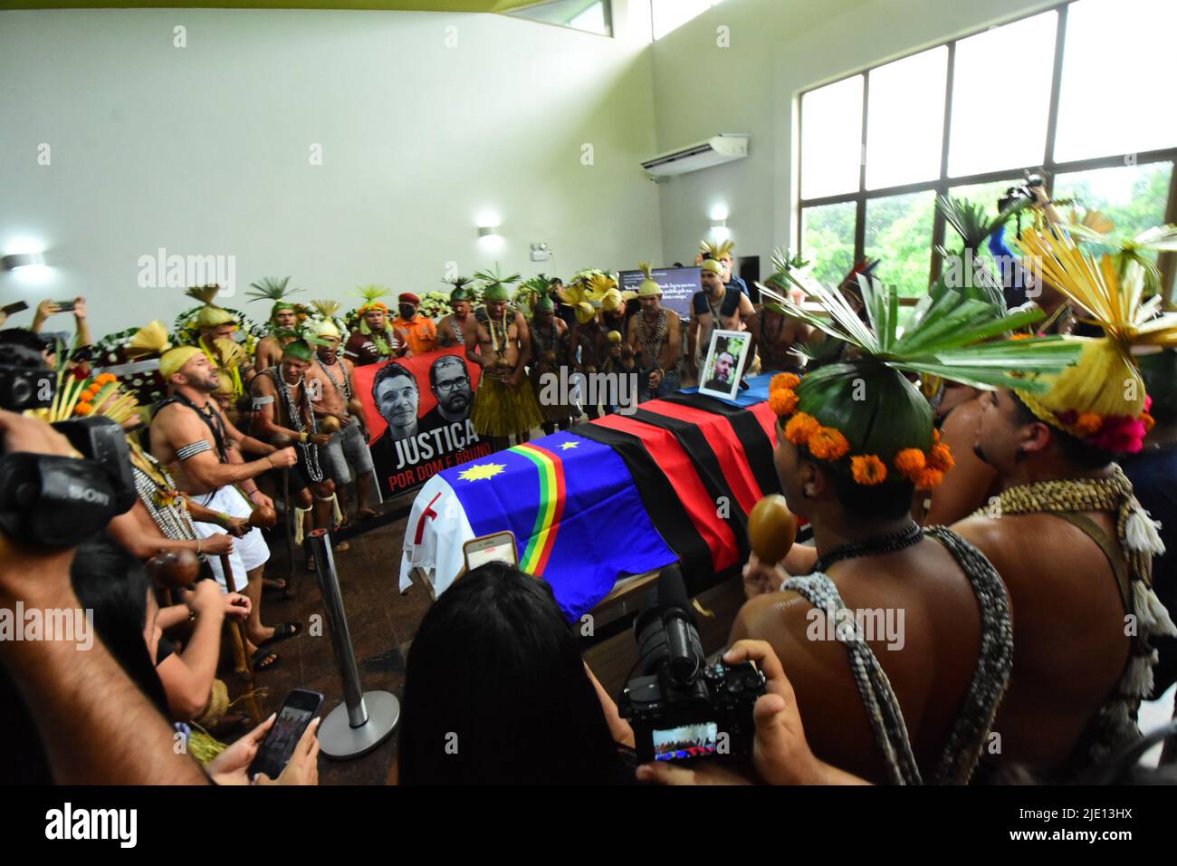 Recife, Brazil. 24th June, 2022. The Corps of indigenist Brono Pereira ...
