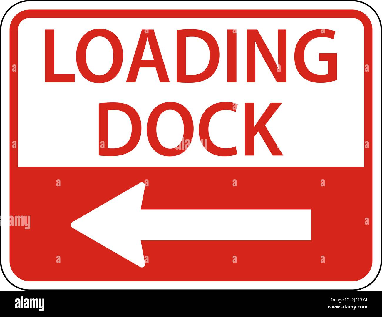 Loading Dock Left Arrow Sign On White Background Stock Vector Image ...
