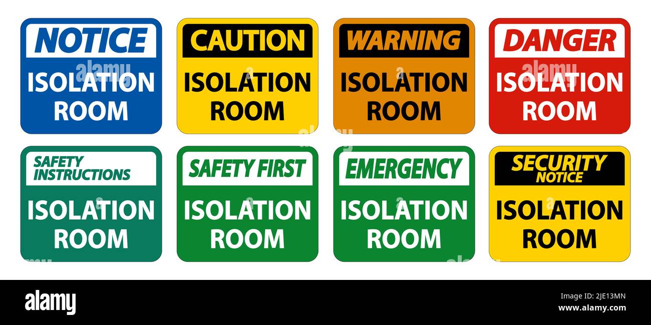 Set Isolation room Sign Isolate On White Background,Vector Illustration ...