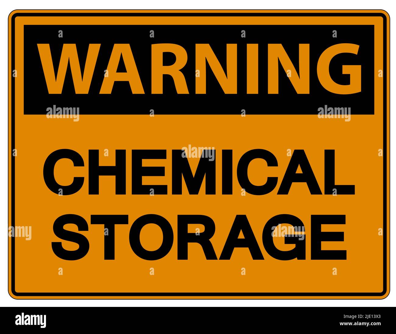 Warning Chemical Storage Sign On White Background Stock Vector Image ...