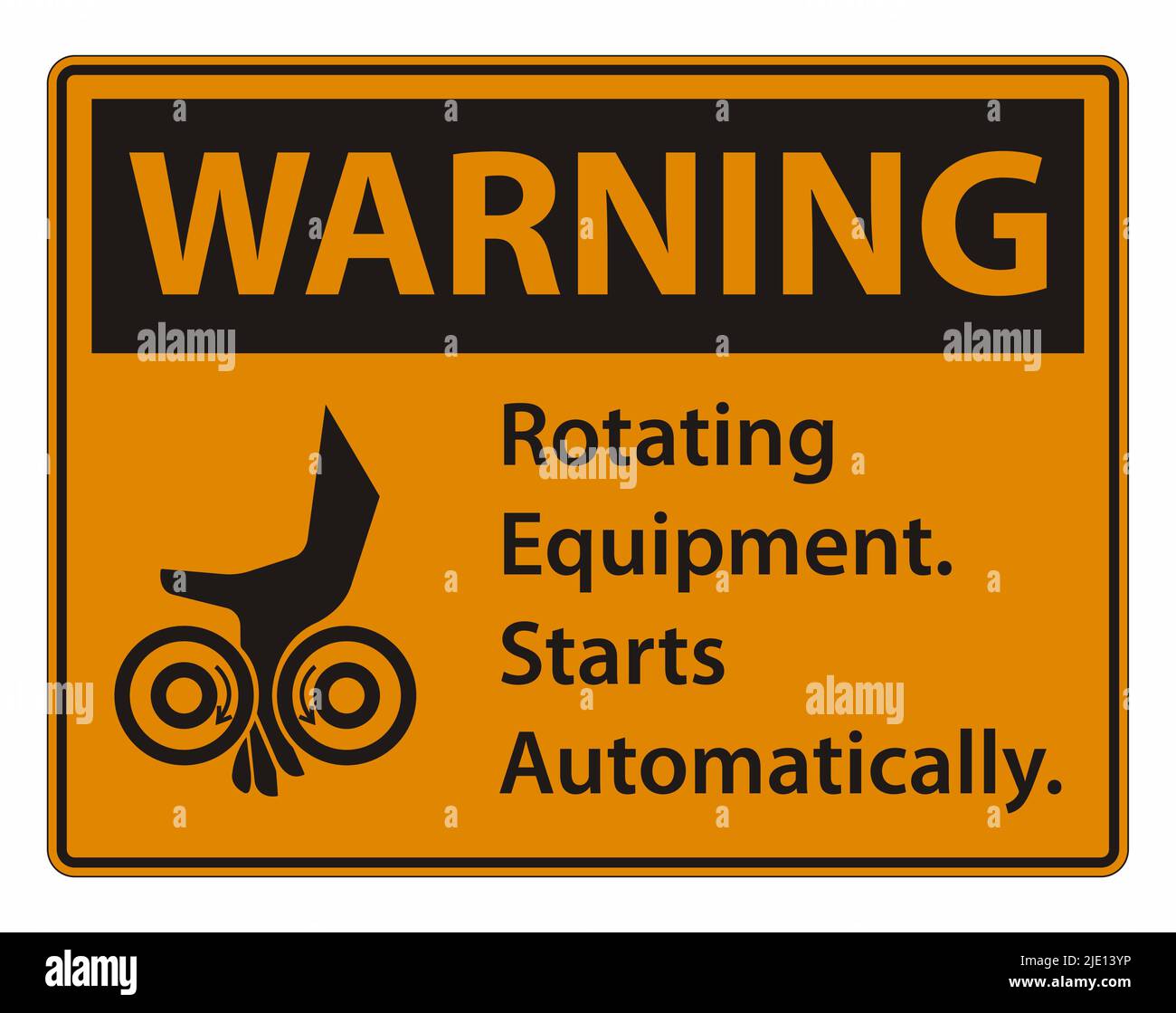Rotating Equipment.Starts Automatically Symbol Sign Isolate on White ...
