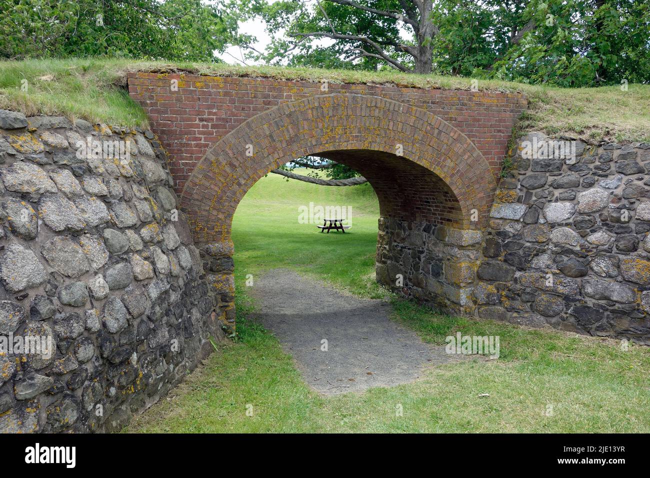 brick arch, fort anne, annapolis royal, nova scotia, canada Stock Photo ...